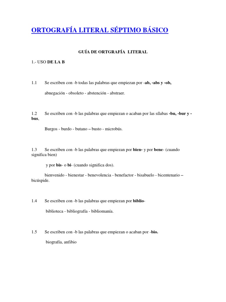 Uso B V C S Z G J | PDF | Relaciones sintácticas | Morfología