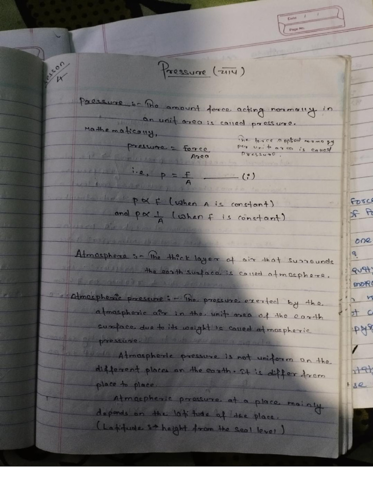 Pressure Notes | PDF