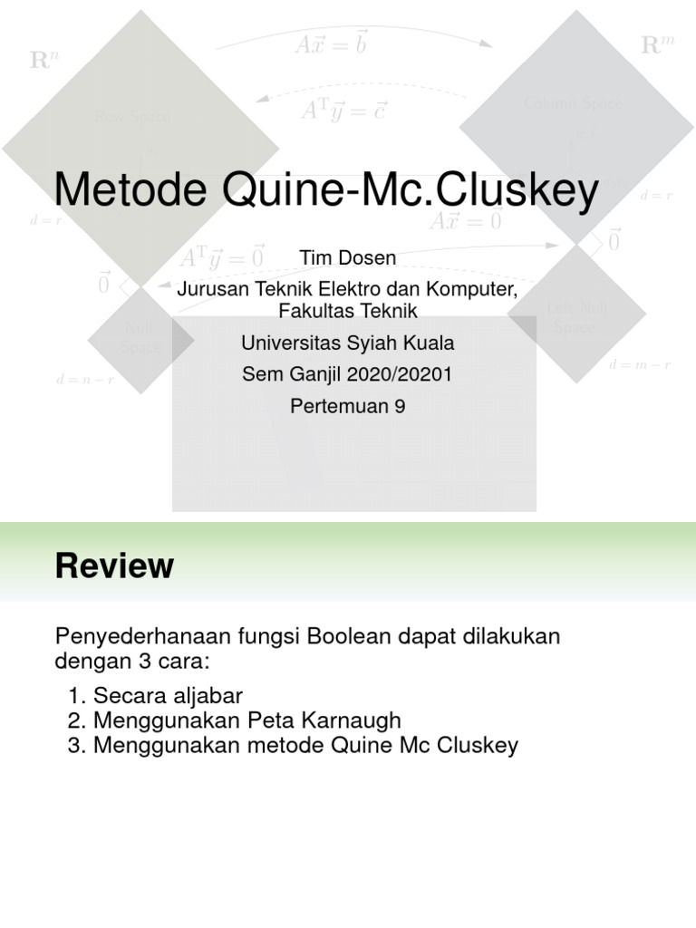 Metode Quine-McCluskey untuk Fungsi Boolean | PDF | Metode & Bahan Ajar
