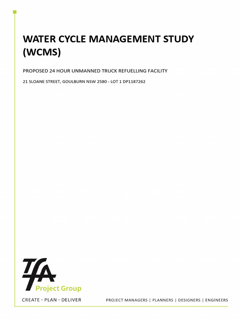 DA 0122 2324 Water Cycle Management Study 21 Sloane Street IOR Pty LTD ...