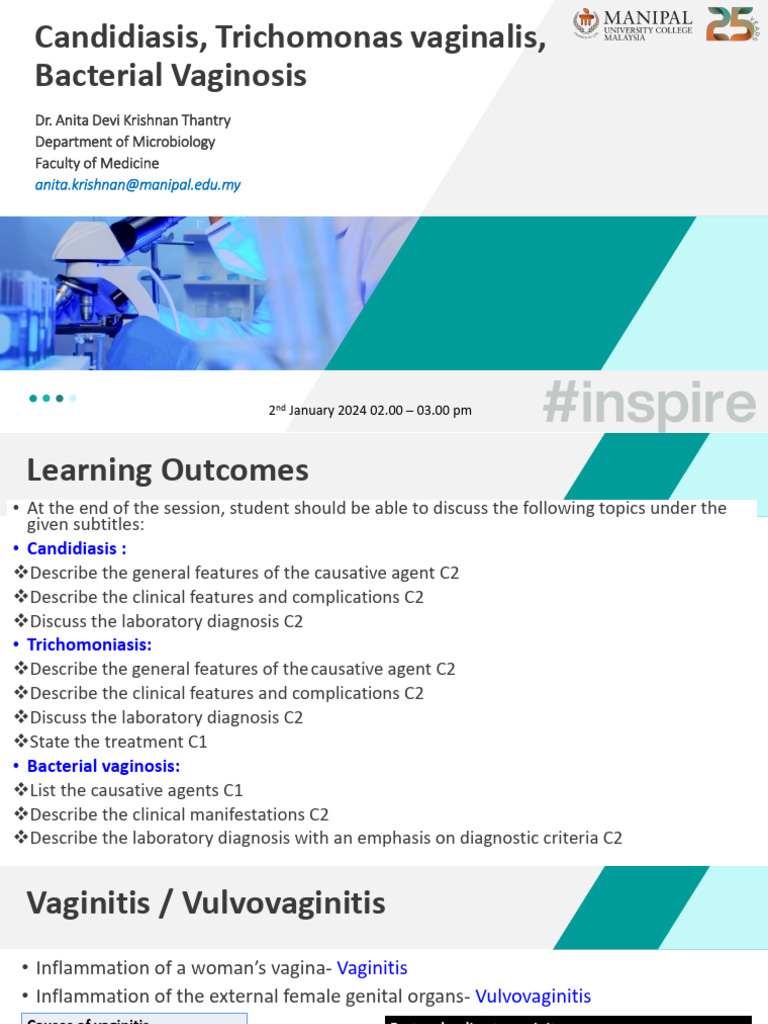 Trichomonas Vaginalis, Bacterial Vaginosis and Candidiasis | PDF | Candidiasis | Clinical Medicine