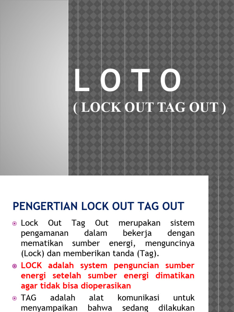 Lock Out and Tag Out | PDF