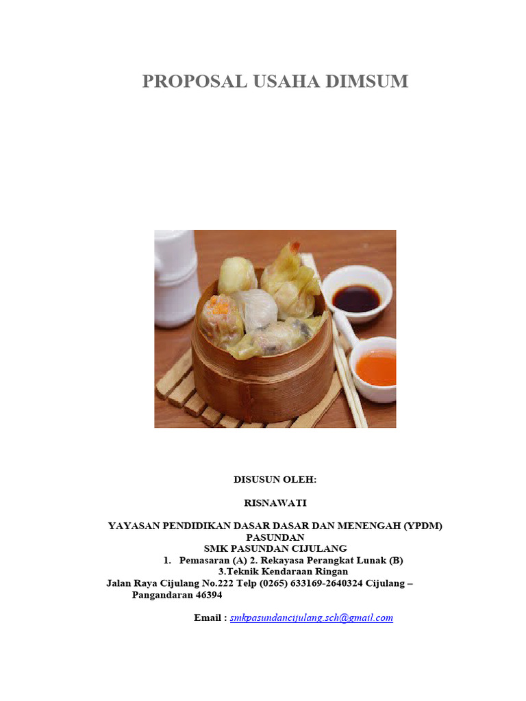 Proposal Usaha Dimsum | PDF