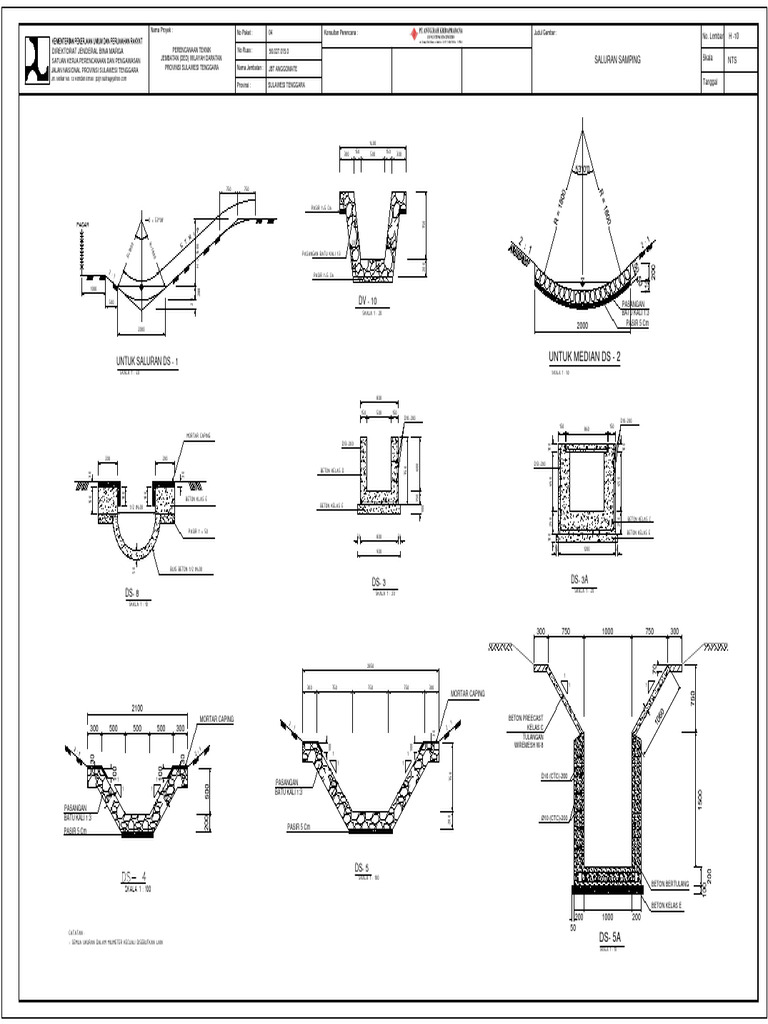 Ukuran dan Desain Saluran Drainase | PDF