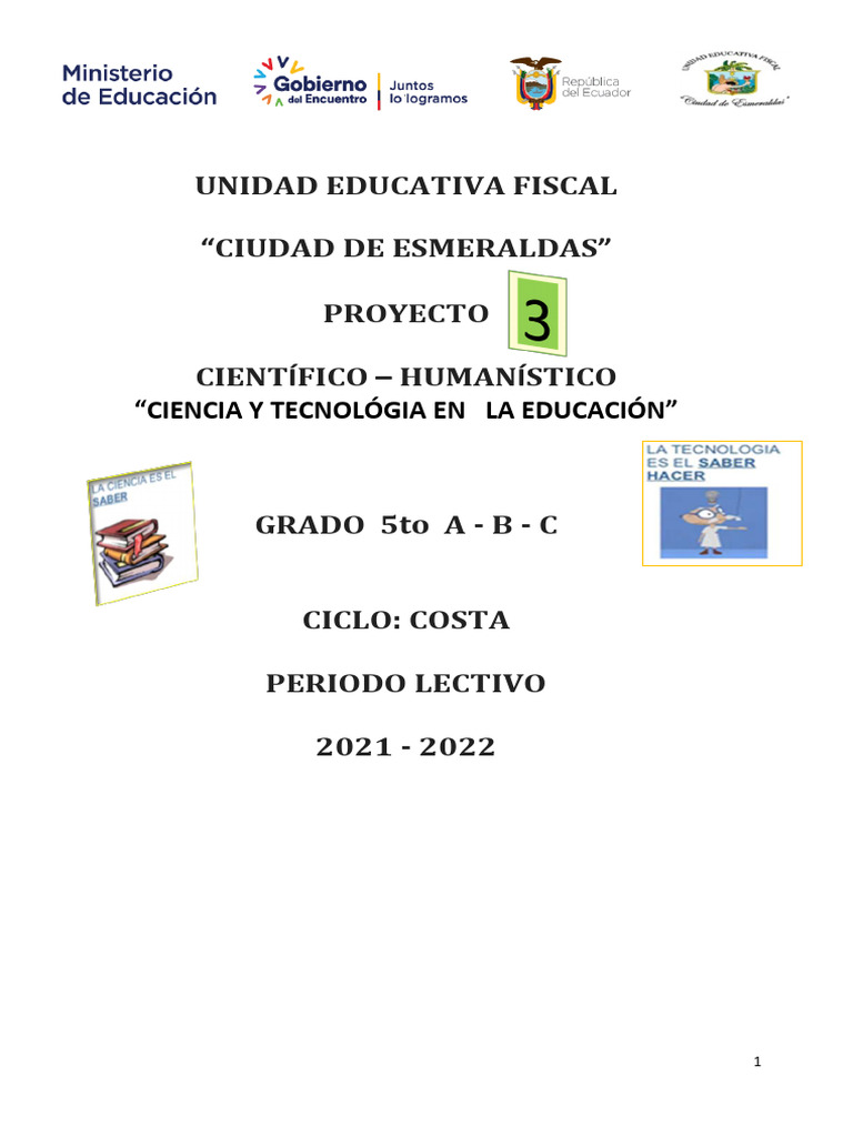 3-Proyecto Quinto Grado - Semana de La 15 A La 19 | PDF | Tierra | Ecuador
