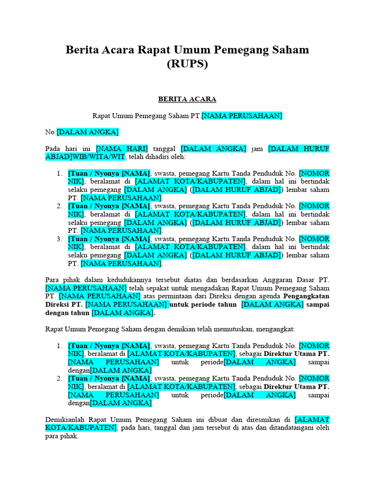 5 Berita Acara Rups | PDF