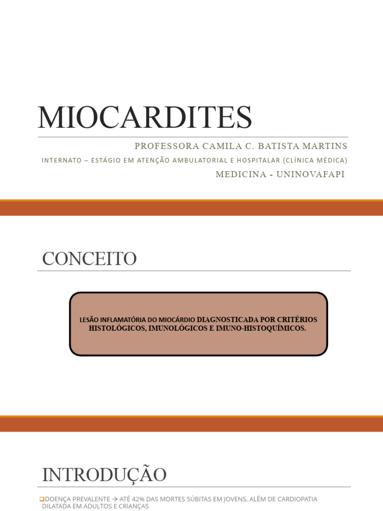 Miocardite: Diagnóstico e Tratamento | PDF | Medicina Clínica ...