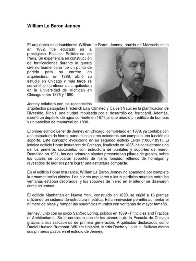 William Le Baron Jenney | PDF | Diseño