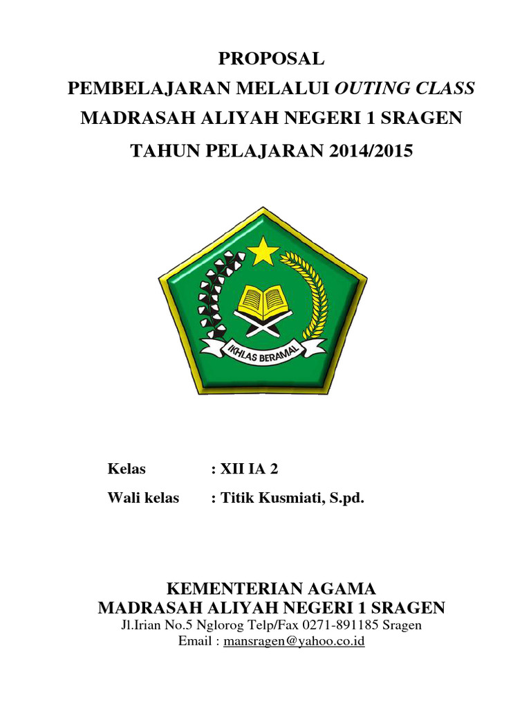 Proposal Outing Class | PDF | Perjalanan