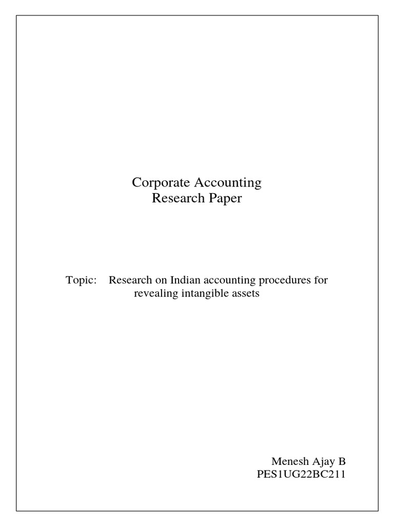 Corporate Accounting Research Paper | PDF | Accounting | Financial ...