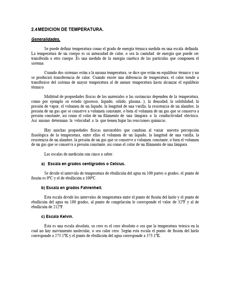 2.4 Medicion de Temperatura | PDF | Temperatura | Fahrenheit