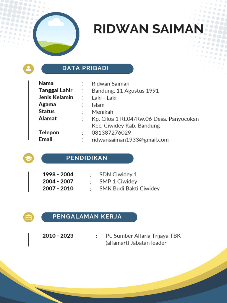 CV Ridwan Saiman | PDF