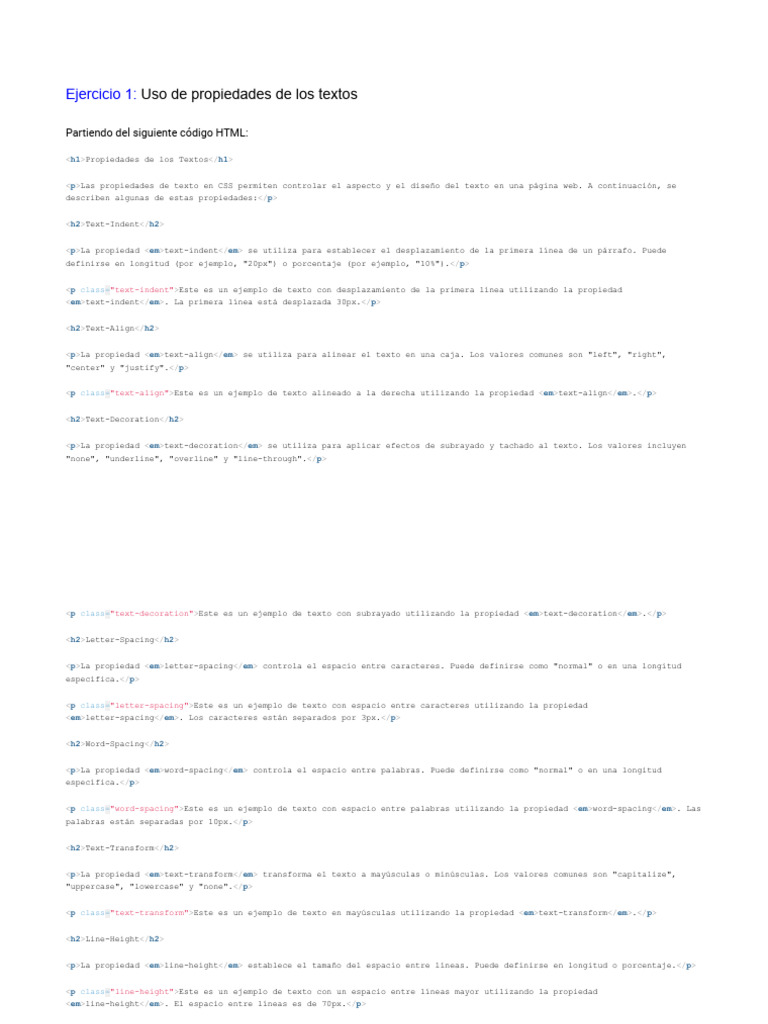Ejercicios CSS Básico | PDF