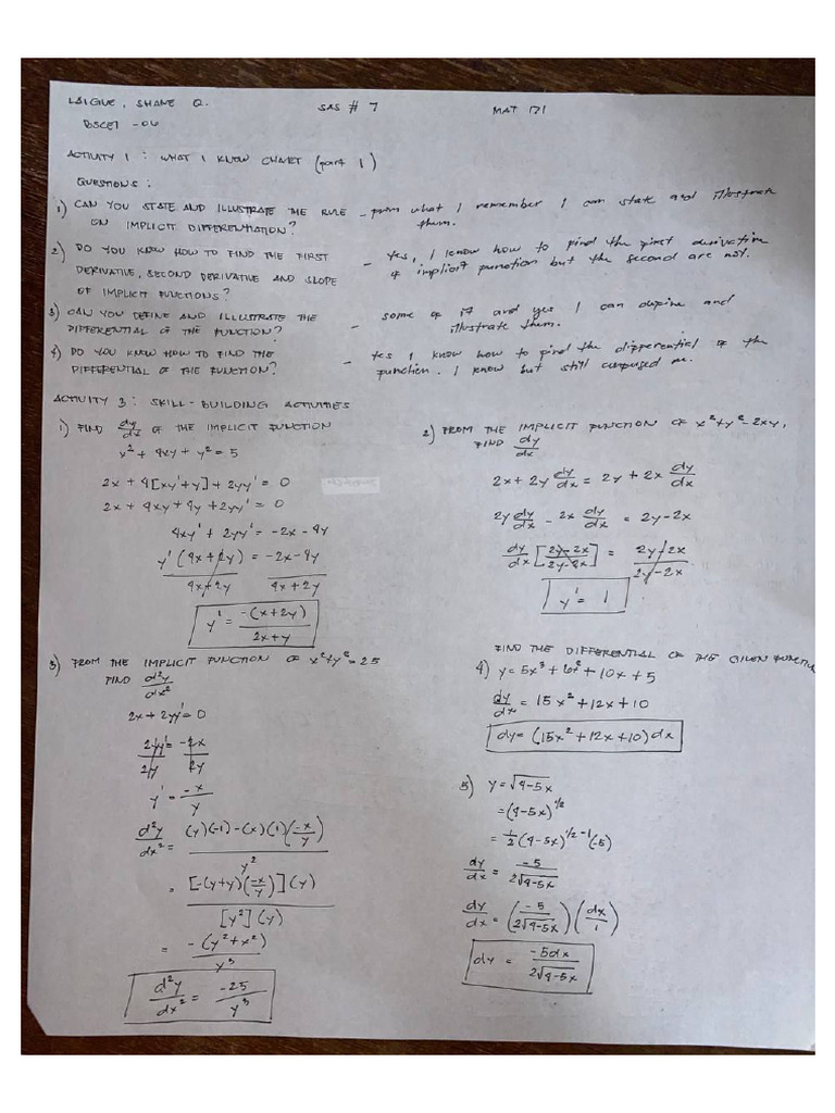Module 7 MAT 171 | PDF