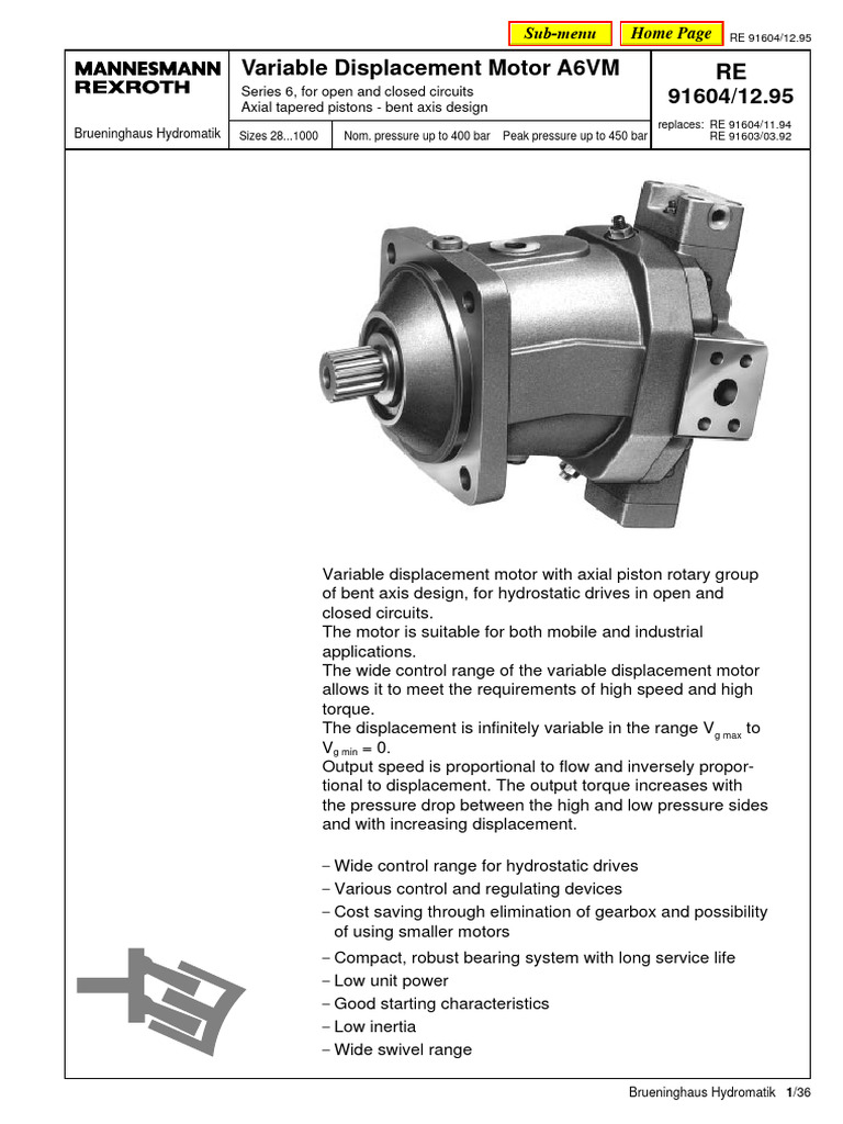 A6VM Hoist Motor | PDF | Electric Motor | Mechanical Engineering