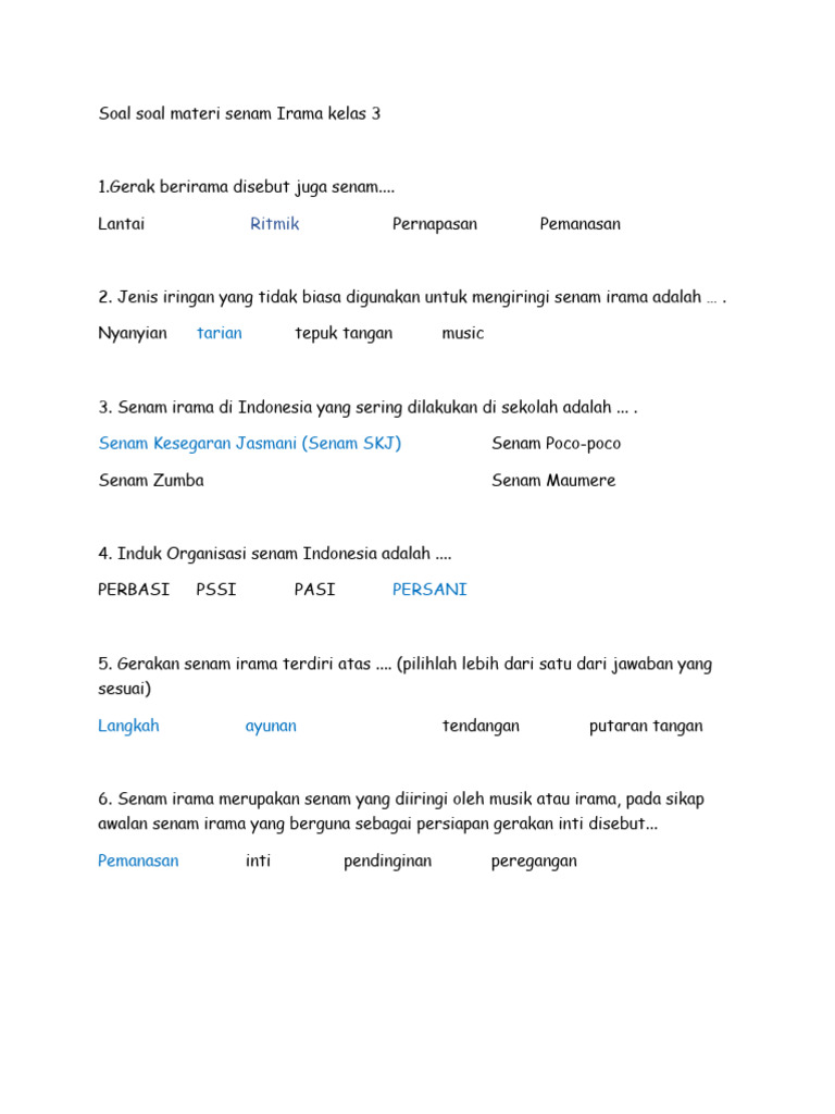 ELIZ 2 SENAM IRAMA Kls 3 Abm 2024 | PDF