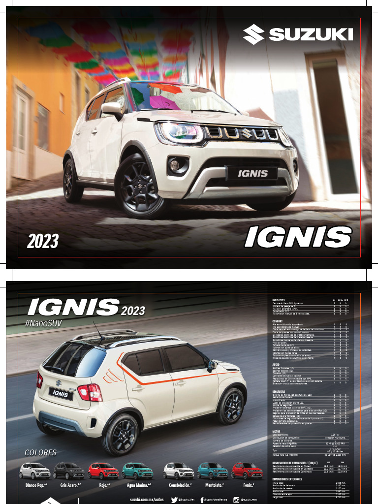 Suzuki Ficha Tecnica Ignis | PDF | Yo telefono | Vehículo de motor