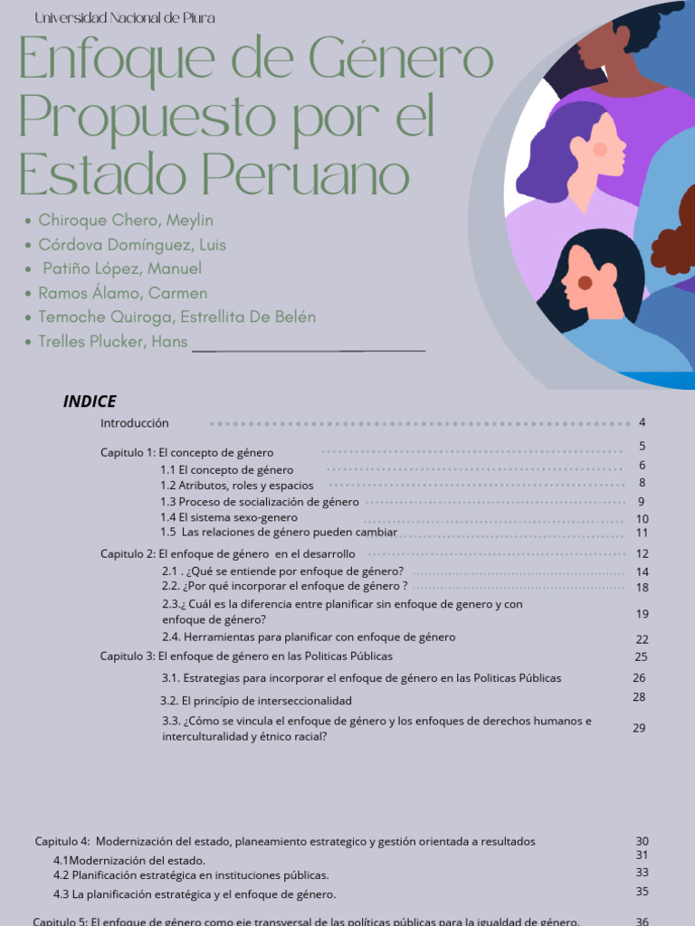 Enfoque de Género Propuesto Por El Estado Peruano | PDF | Género ...