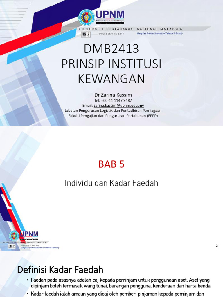 Nota Kdara Faedah Individu | PDF