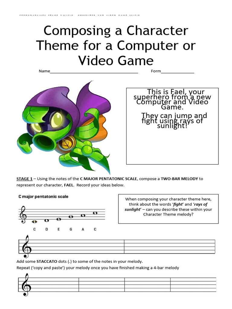 Compose Video Game Character Themes | PDF