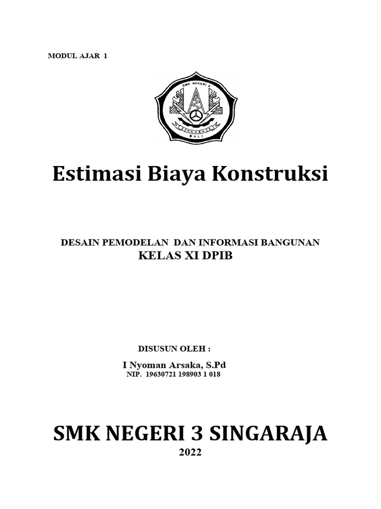 Modul Ajar Estimasi Biaya - Xi Dpib | PDF