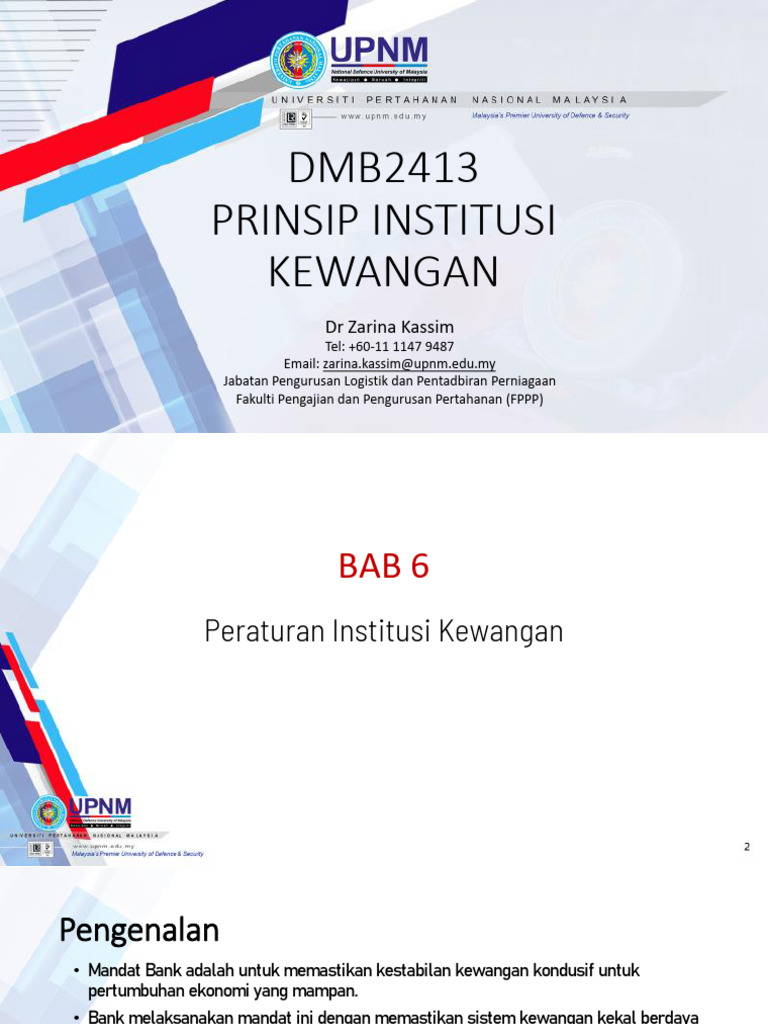 Ciri - Ciri Undang - Undang Institusi Kewangan | PDF
