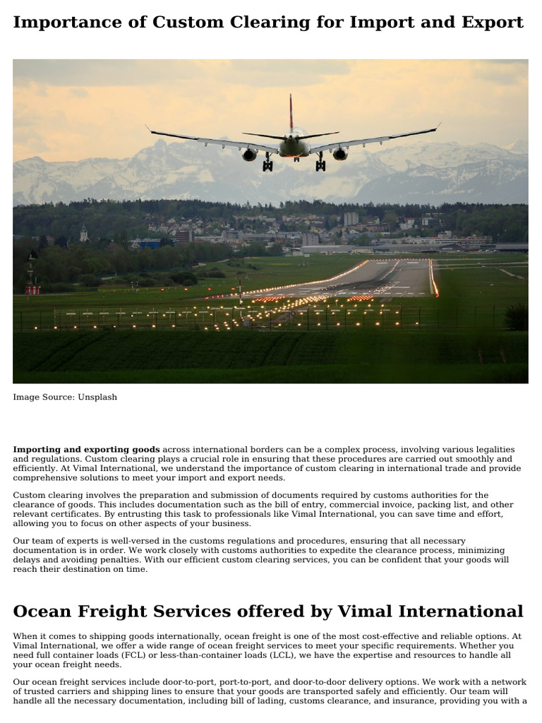 Importing and Exporting Goods Across International Borders Can Be A Complex Process, Involving ...