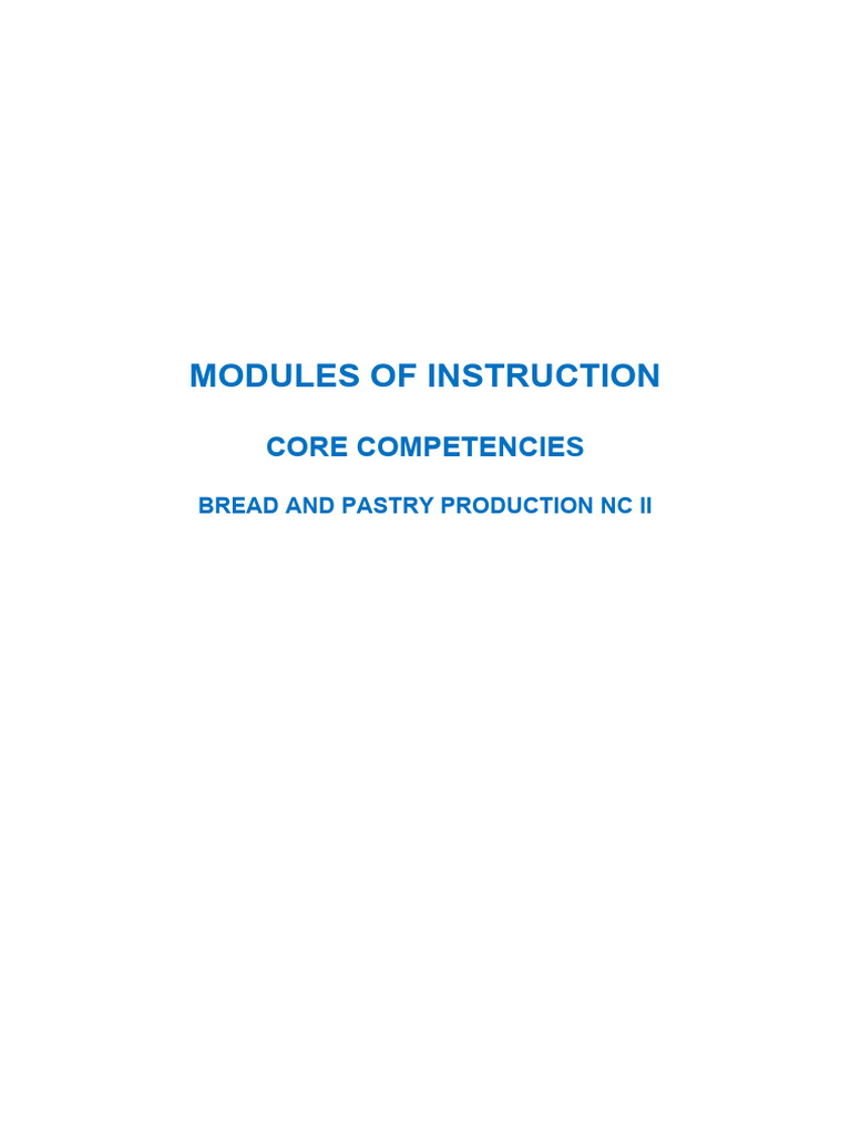 CBC - BPP NC Ii Core | PDF | Cakes | Baking
