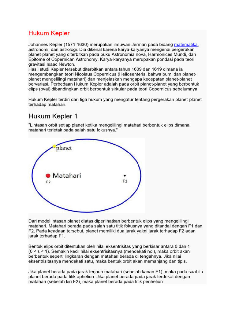 Hukum Kepler | PDF | Ilmu Sosial