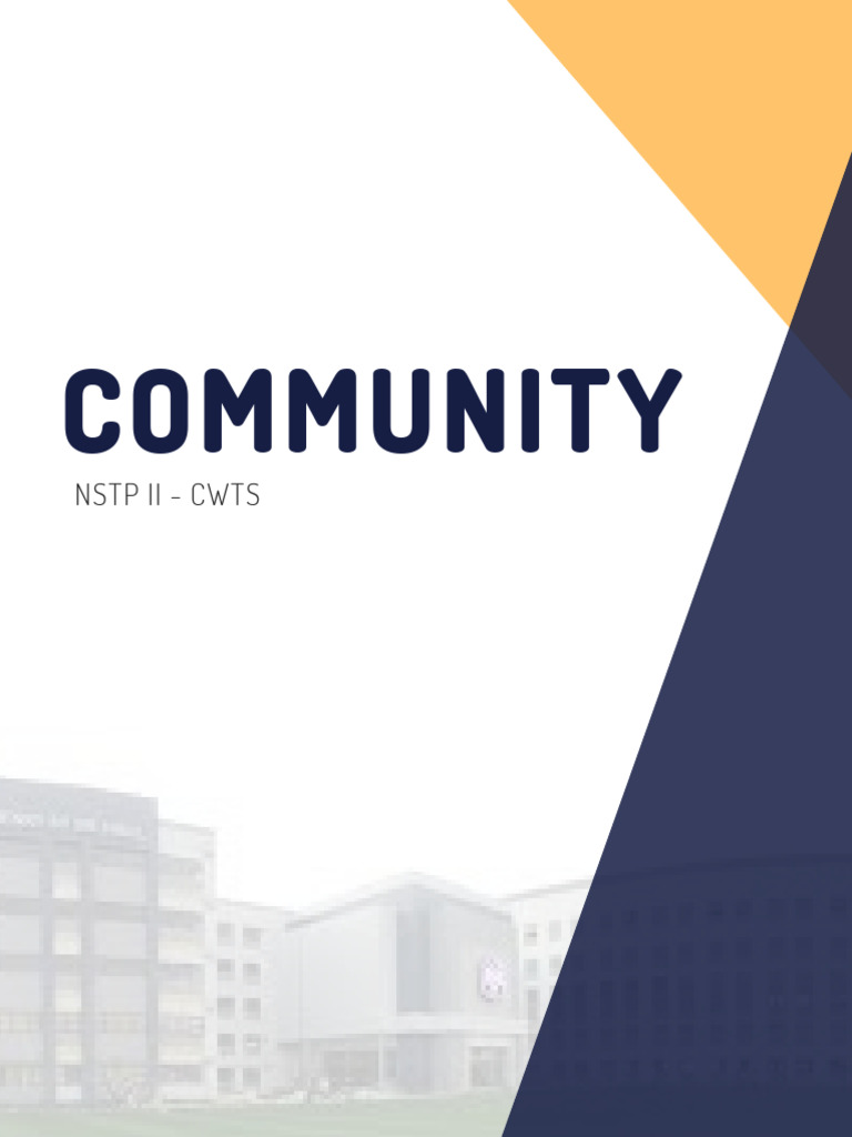 Nstp-Cwts 2 Lesson 2 The Community | PDF | Community | Aesthetics