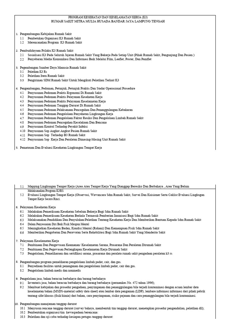 Tabel Program K3 | PDF