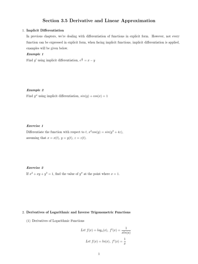 Calculus TA Handout | PDF | Derivative | Function (Mathematics)