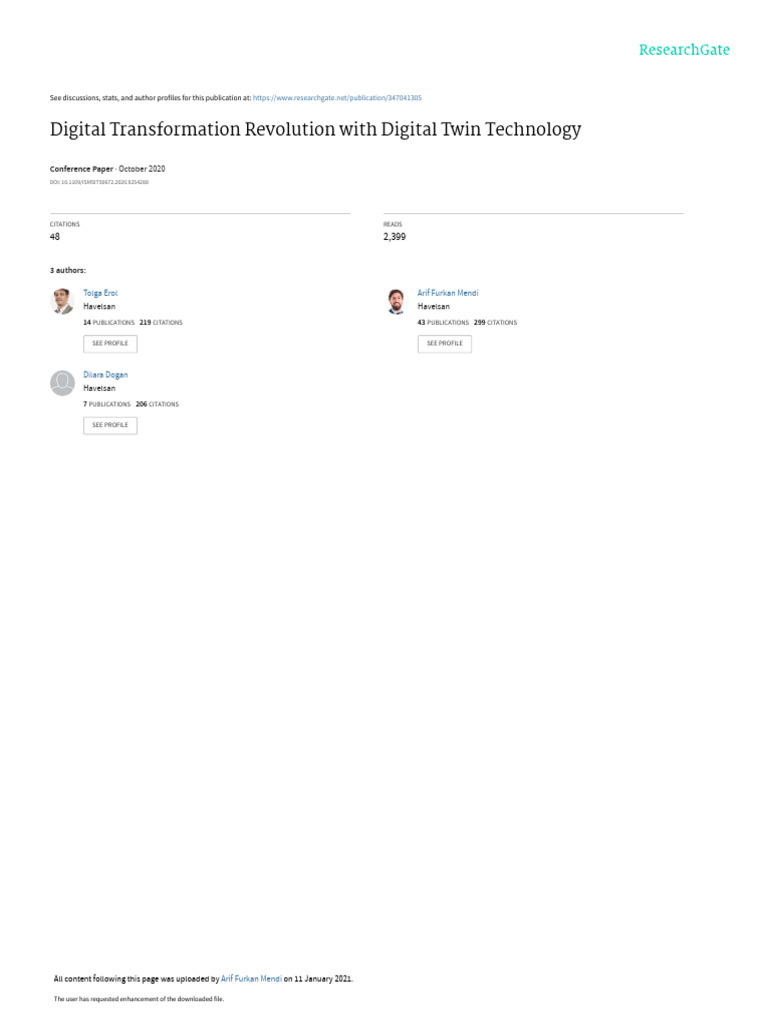 Digital Transformation Revolution With Digital Twin Technology Pdf Internet Of Things