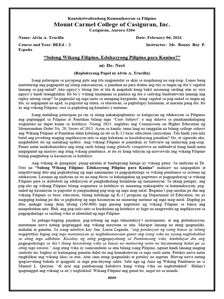 Sulong Wikang Pilipino Edukasyong Pilipino para Kanino | PDF Sulong Wikang Pilipino Edukasyong Pilipino para Kanino | PDF