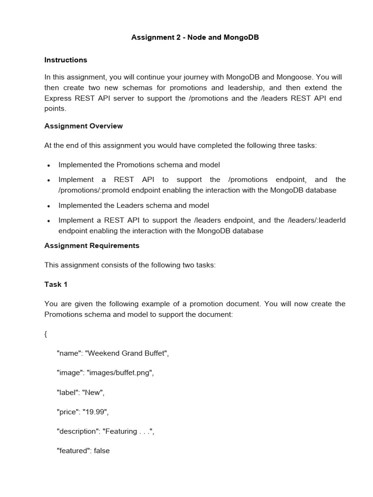 Assignment 2 - MongoDB | PDF | Mongo Db | Databases