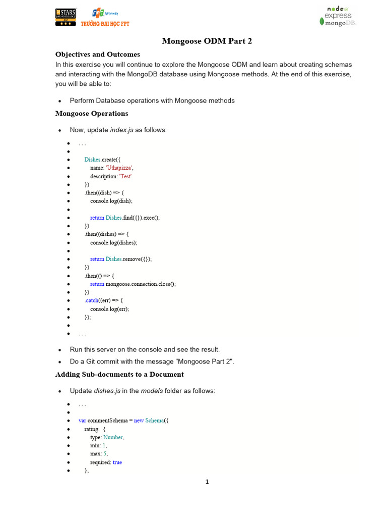 Exercise 12 - Mongoose ODM - P2 | PDF | Information Retrieval | Cybernetics