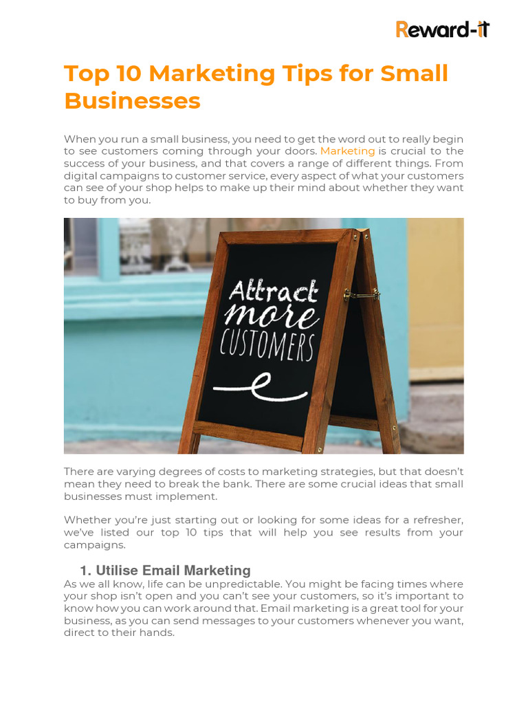 Top 10 Marketing Tips For Small Businesses | PDF | Search Engine ...