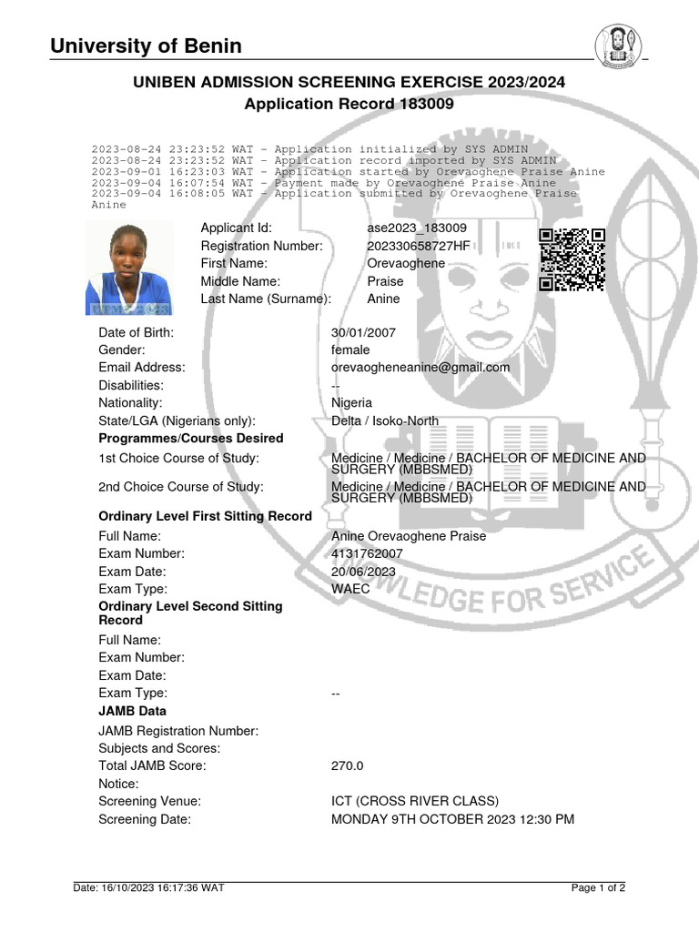 Application Slip | PDF | Educational Stages