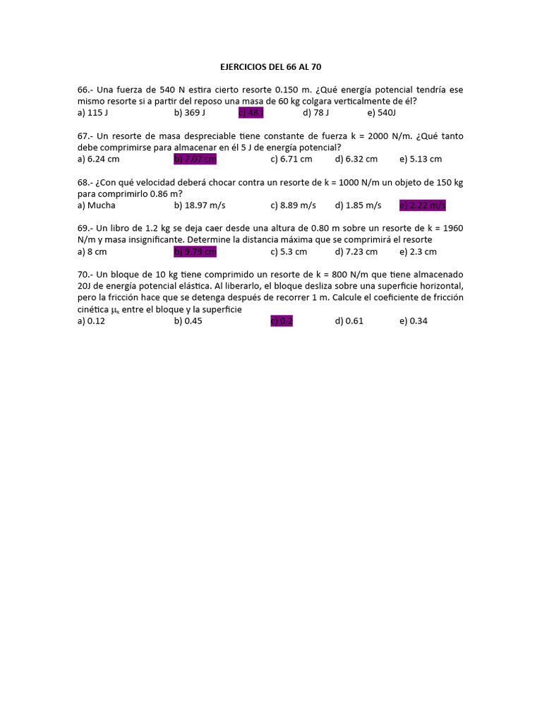Ejercicios Del 66 Al 70 Resueltos | PDF