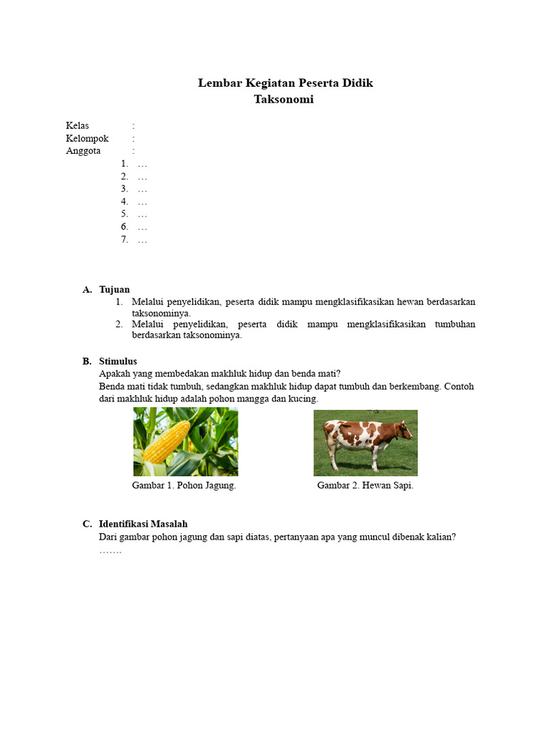 LKPD Taksonomi | PDF