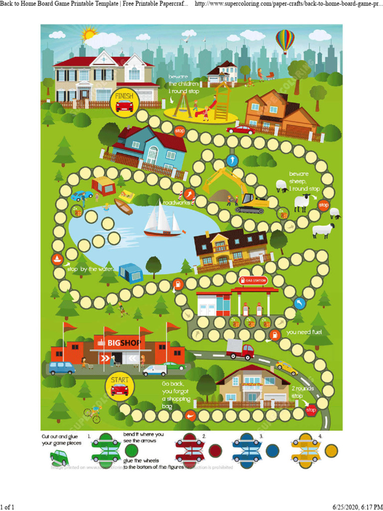 Back To Home Board Game Printable Template - Free Printable Papercraft ...