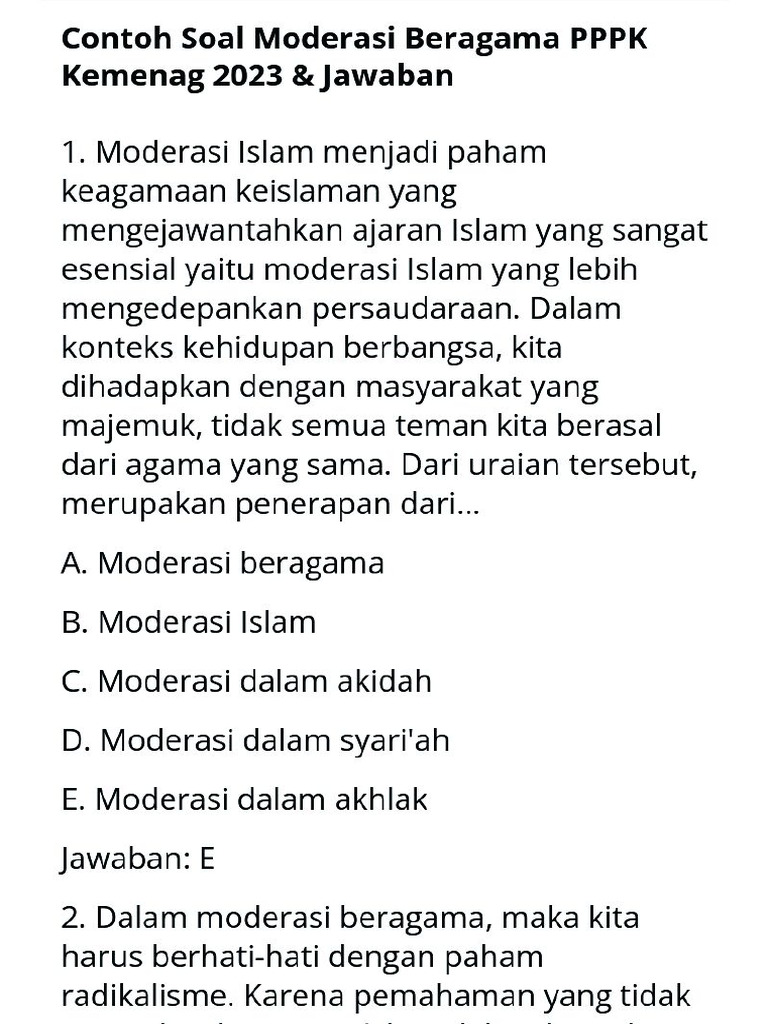 Moderasi Agama C | PDF