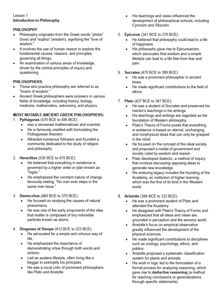 Philos Q1 Reviewer | PDF | Reason | Argument