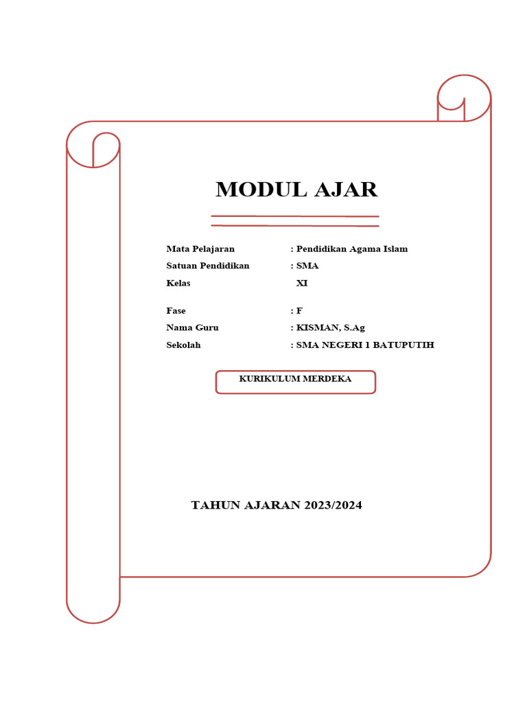 Modul Ajar Semester Ganjil KISMAN | PDF