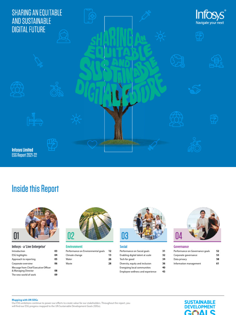 Infosys Esg Report Print Version 2021 22 | Download Free PDF | Climate ...