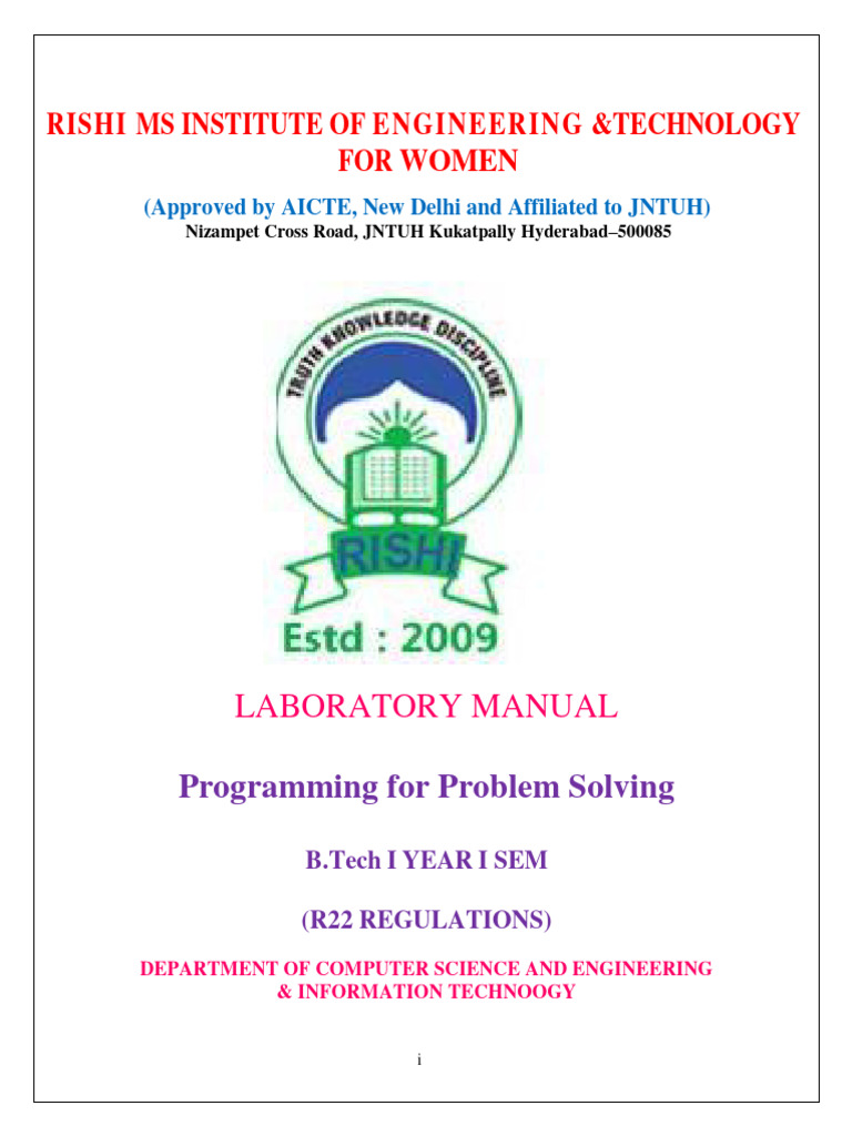 F Programming For Problem Solving Pdf Engineering Pointer Computer Programming