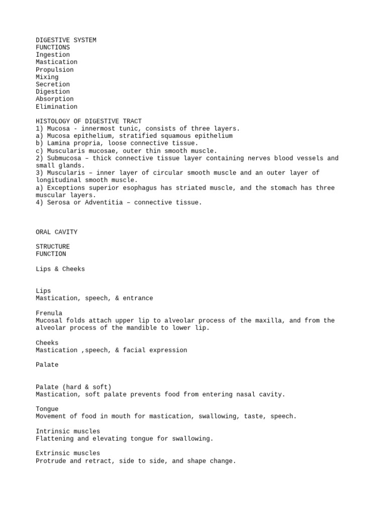 DIGESTIVE SYSTEM review | PDF