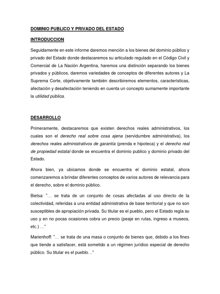 Bienes del Dominio Público y Privado del Estado | PDF | Propiedad ...