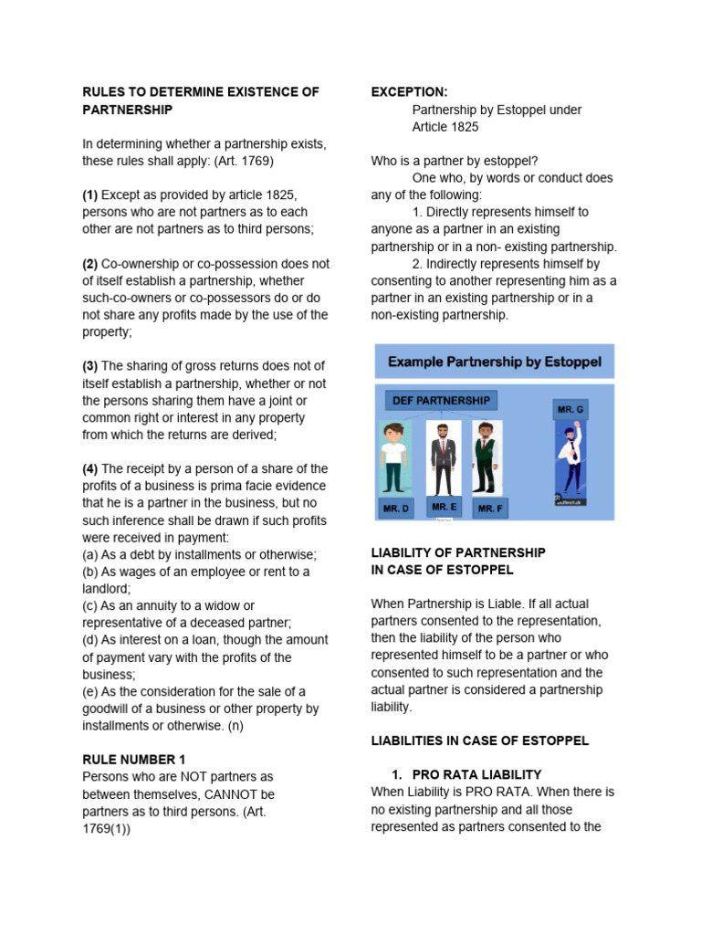 Rules for Determining Partnership Existence | PDF | Partnership ...