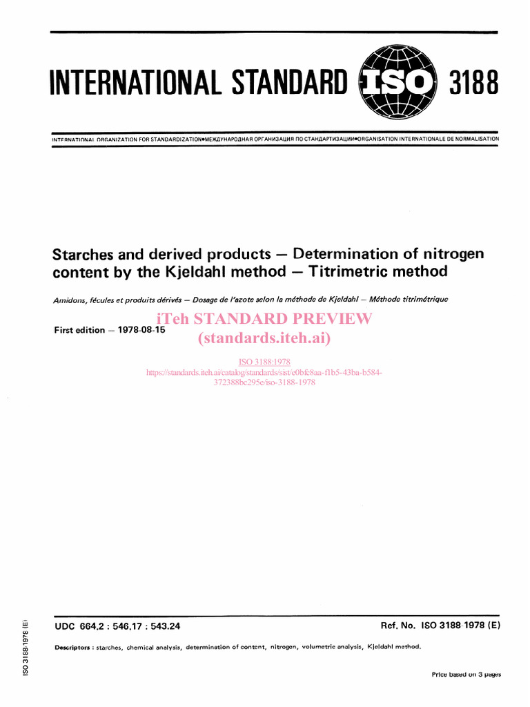 Iso 3188 1978 | PDF | Materials | Physical Chemistry